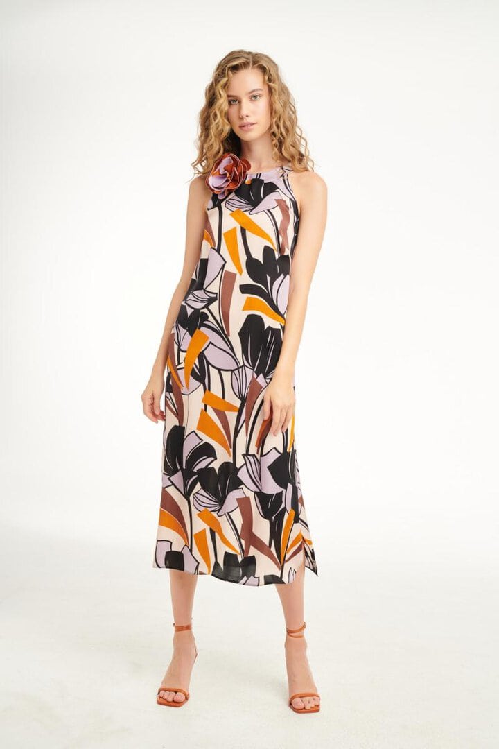 SLEEVELESS PRINTED DRESS - GeminiBoutique